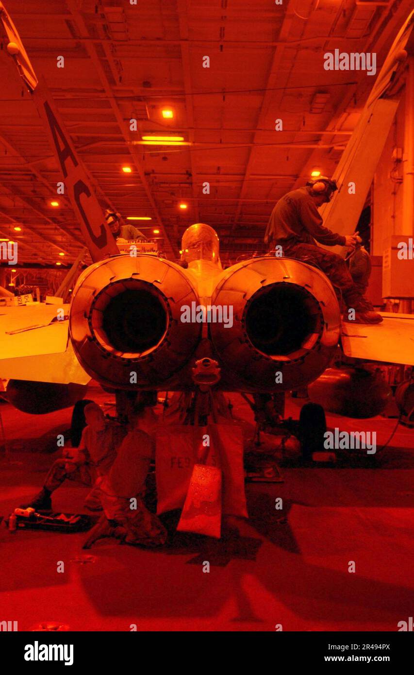US Navy A U.S. Marine attached to the 'Silver Eagles' of Marine Fighter ...