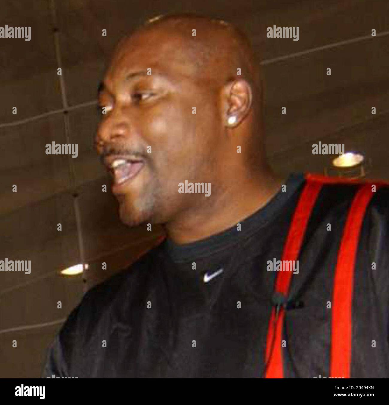 US Navy Former NBA player Jerome Kersey addresses a group of kids on ...