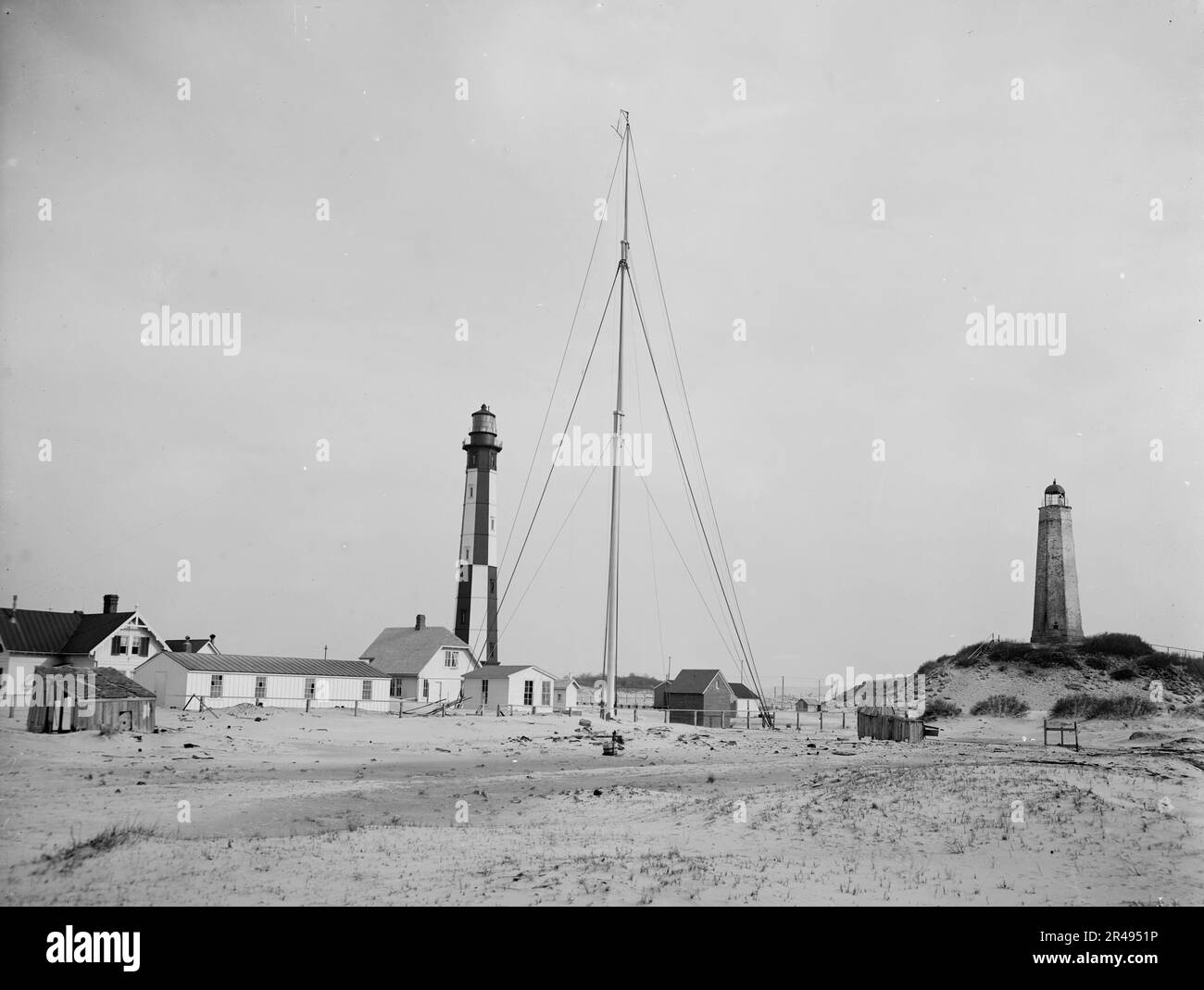 Cape Henry light houses (old & new ), Va., c1905 Stock Photo - Alamy