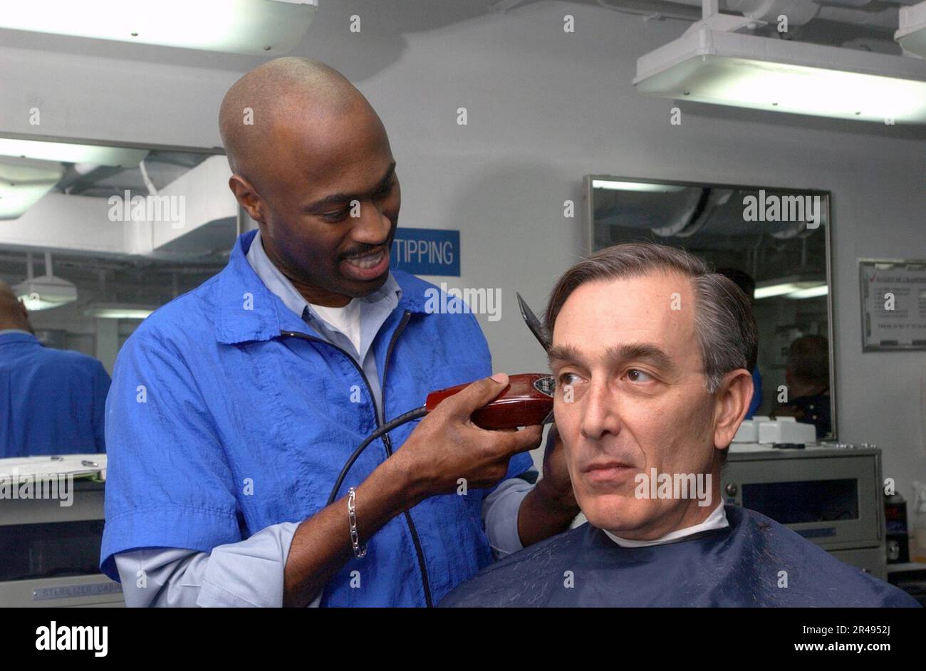 US Navy Vice Admiral Scott A. Fry, Commander Sixth Fleet receives a ...
