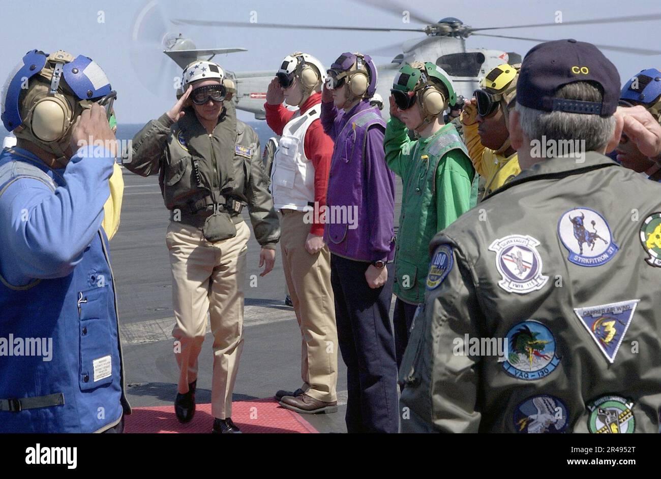 US Navy Vice Admiral Scott A. Fry, Commander Sixth Fleet is rendered ...