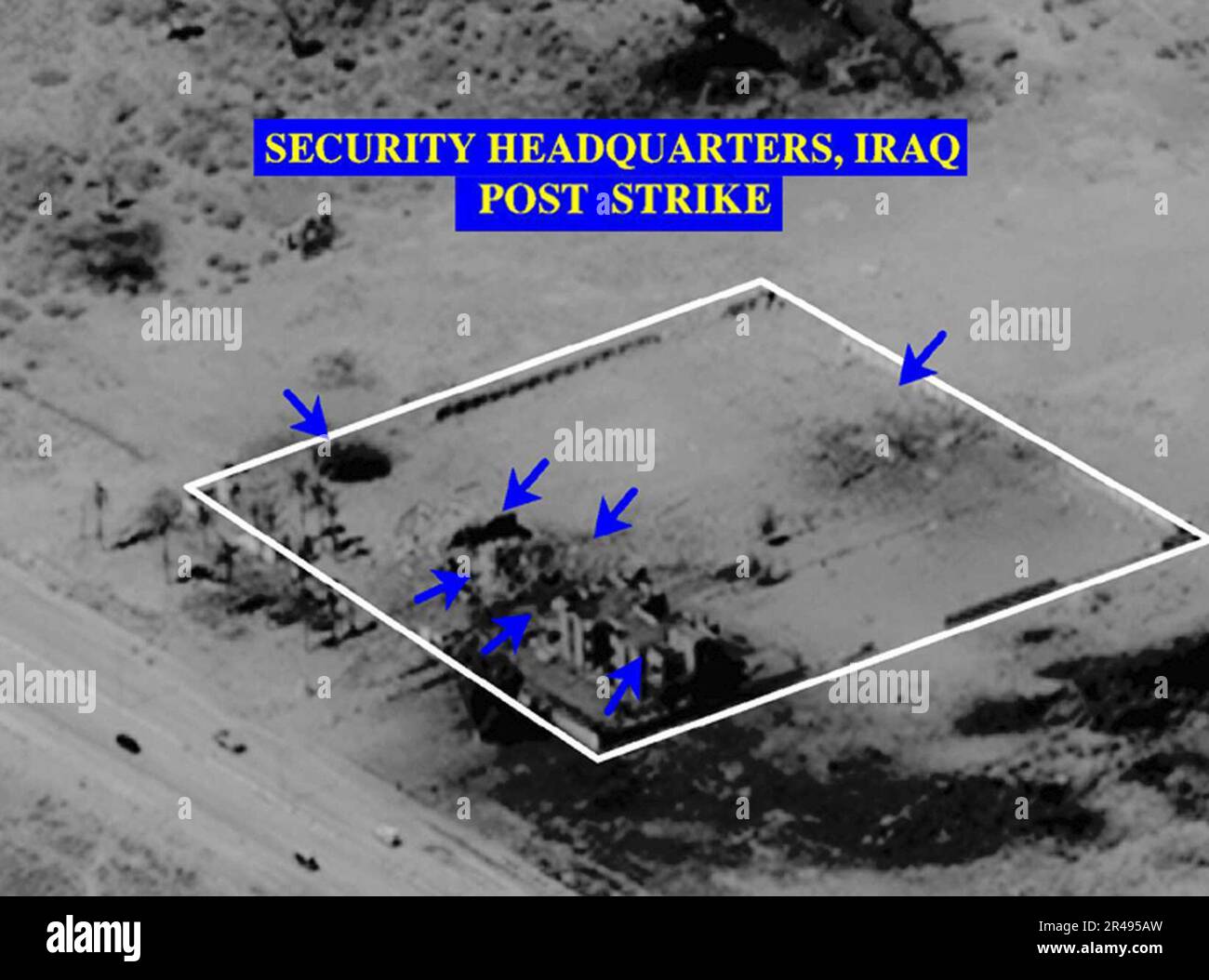 US Navy A post-strike photo of a security headquarters compound in Iraq ...