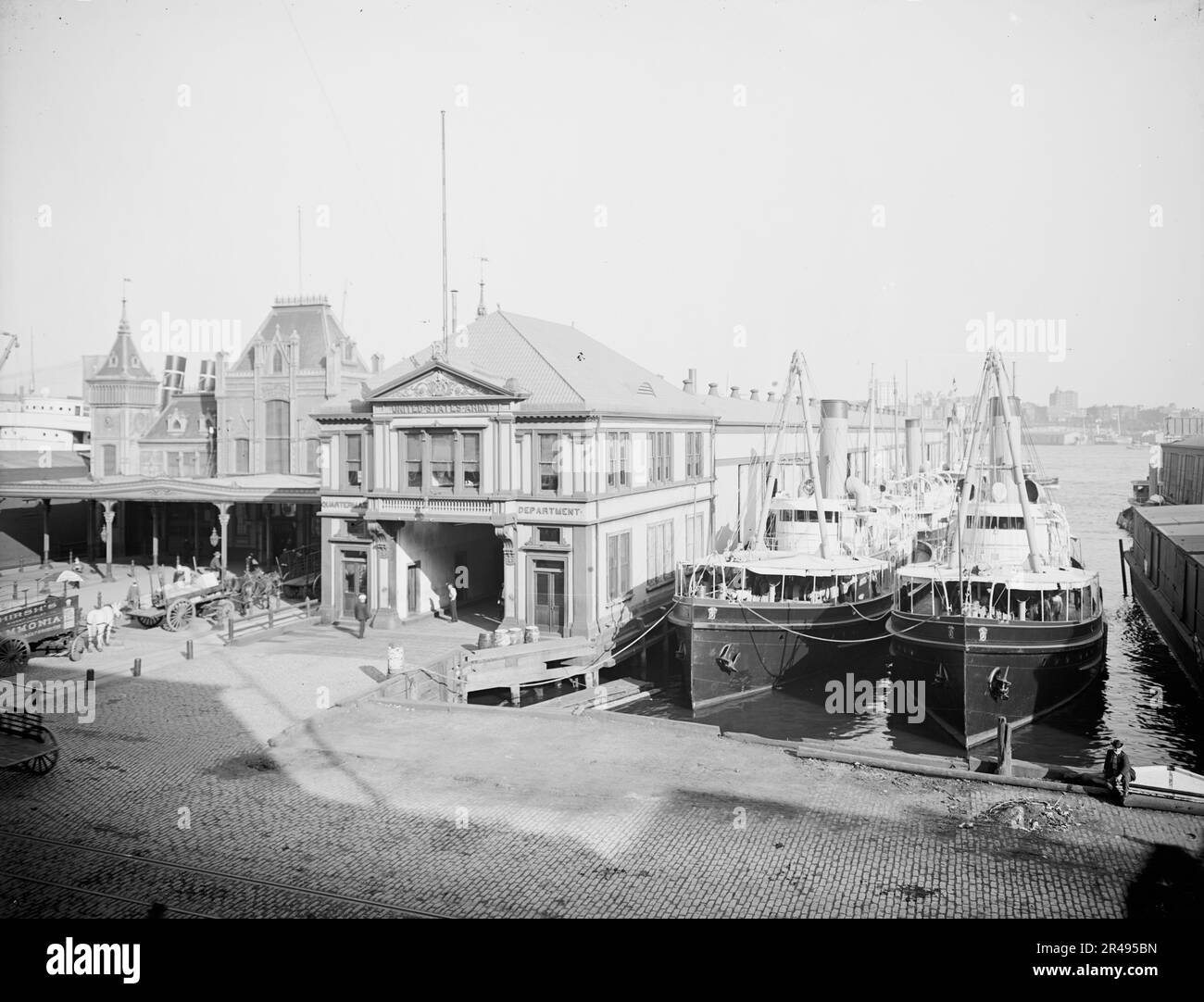 U.S. Government Dock and Wall Street Ferry, New York, between 1900 and ...