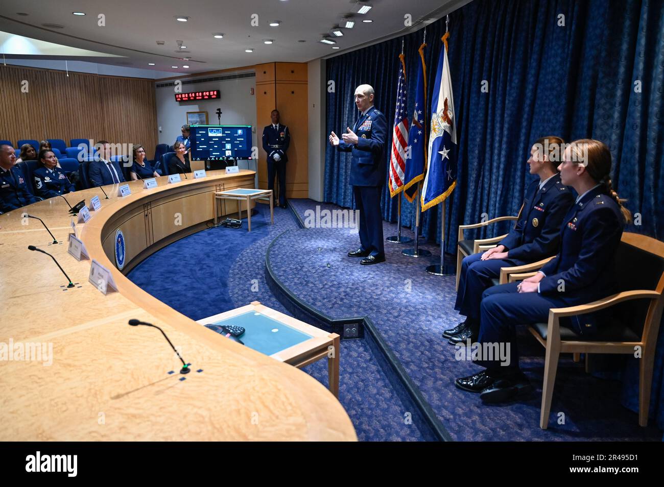 Air Force Vice Chief of Staff Gen. David W. Allvin speaks during a ...