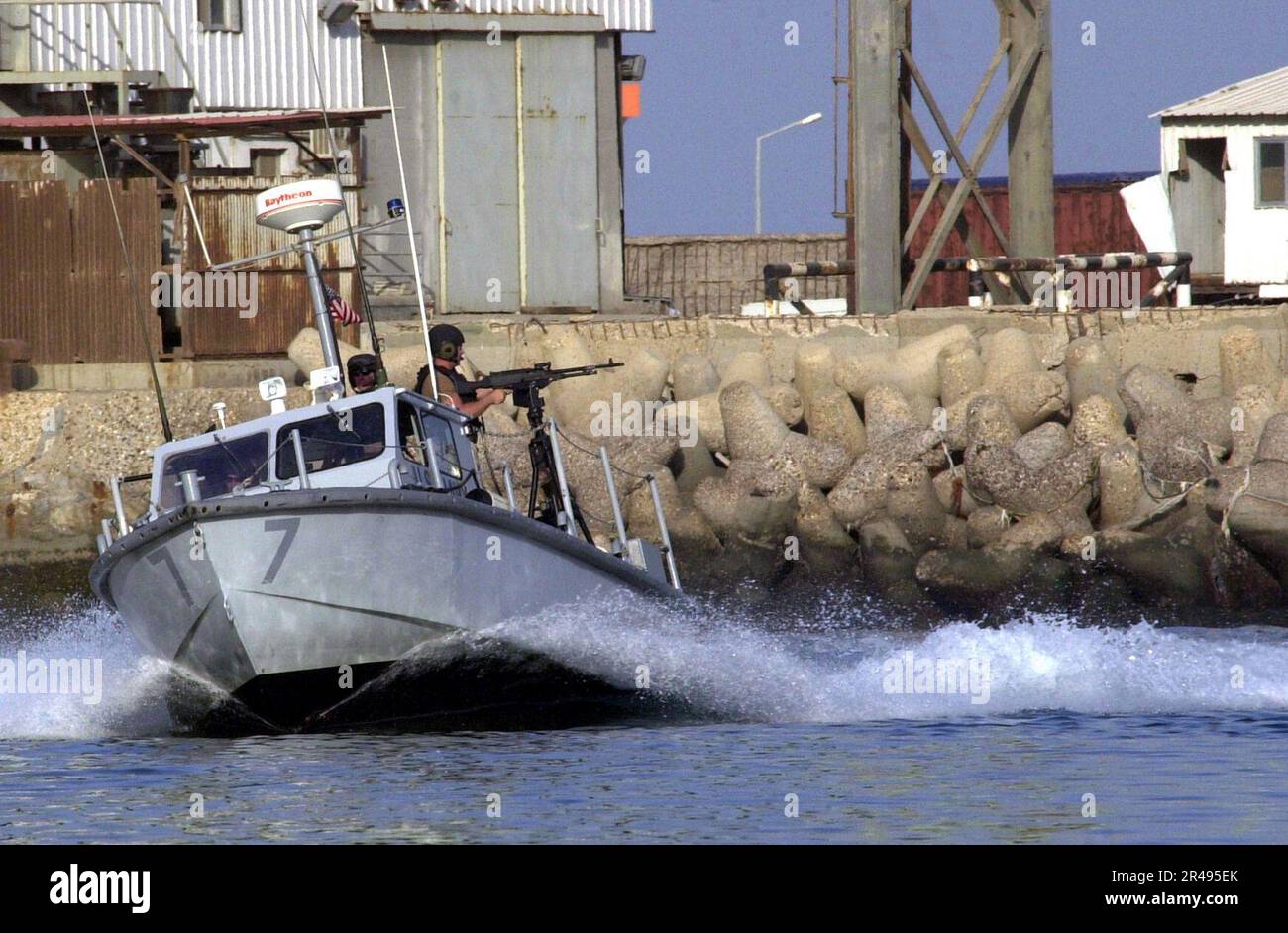 US Navy A boat crew assigned to Inshore Boat Unit Fourteen (IBU-14 ...