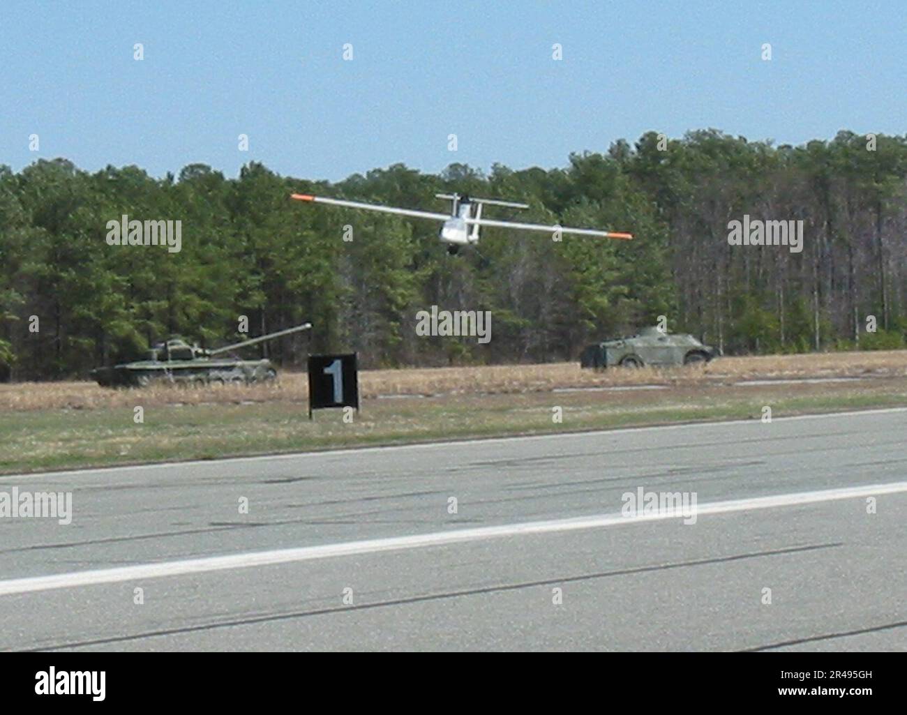 US Navy The Aerolight Unmanned Aerial Vehicle (UAV) returns from a ...