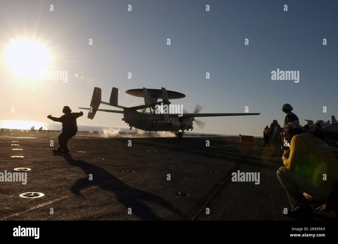 US Navy An E-2C Hawkeye launches from the bow of USS Kitty Hawk (CV 63 ...