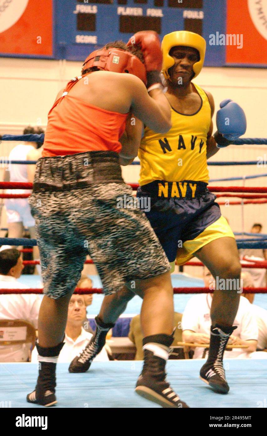 US Navy U.S. Navy boxing team member, Steelworker 1st Class (right) in ...