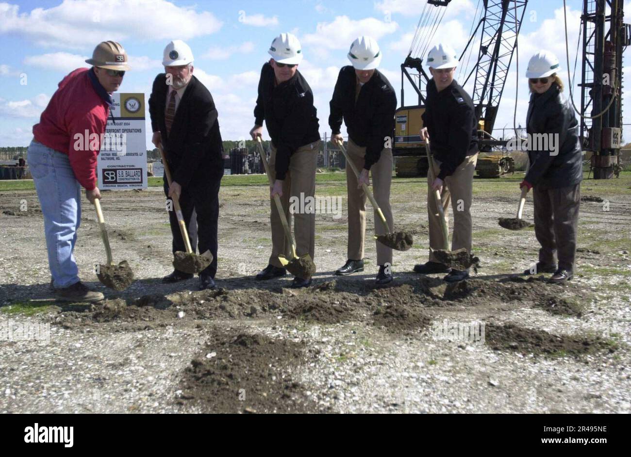 US Navy Breaking ground for the new Port Operations Tower, from left ...