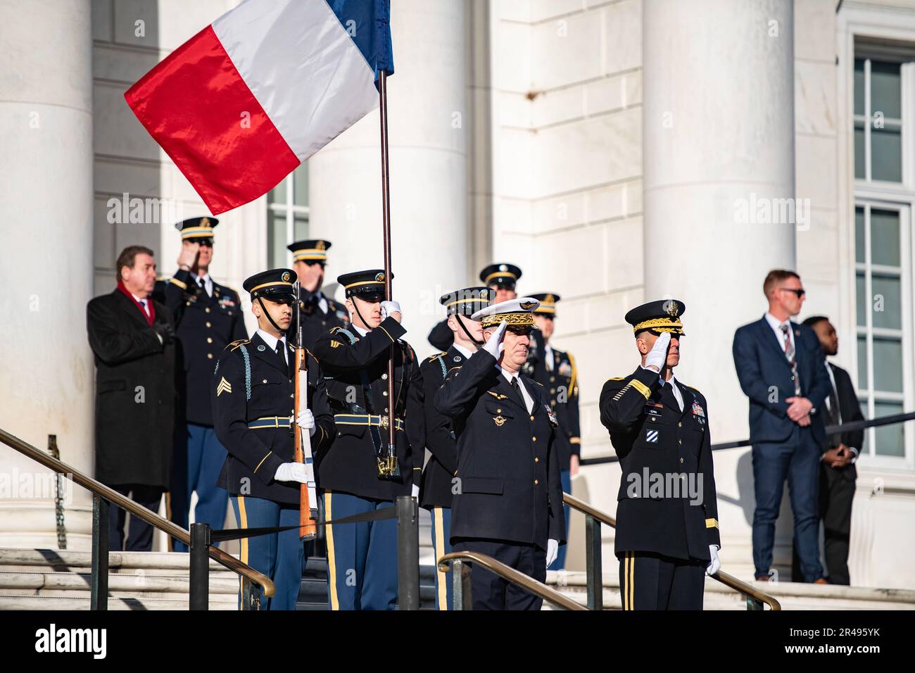 France Vice Chief of Defense Gen. Eric Autellet (bottom left) and Maj ...