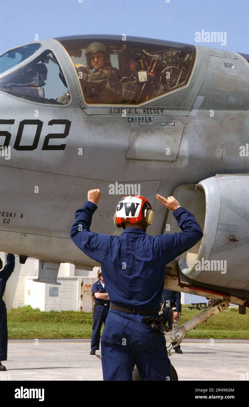 US Navy During pre-flight checks, an EA-6B Prowler plane captain ...