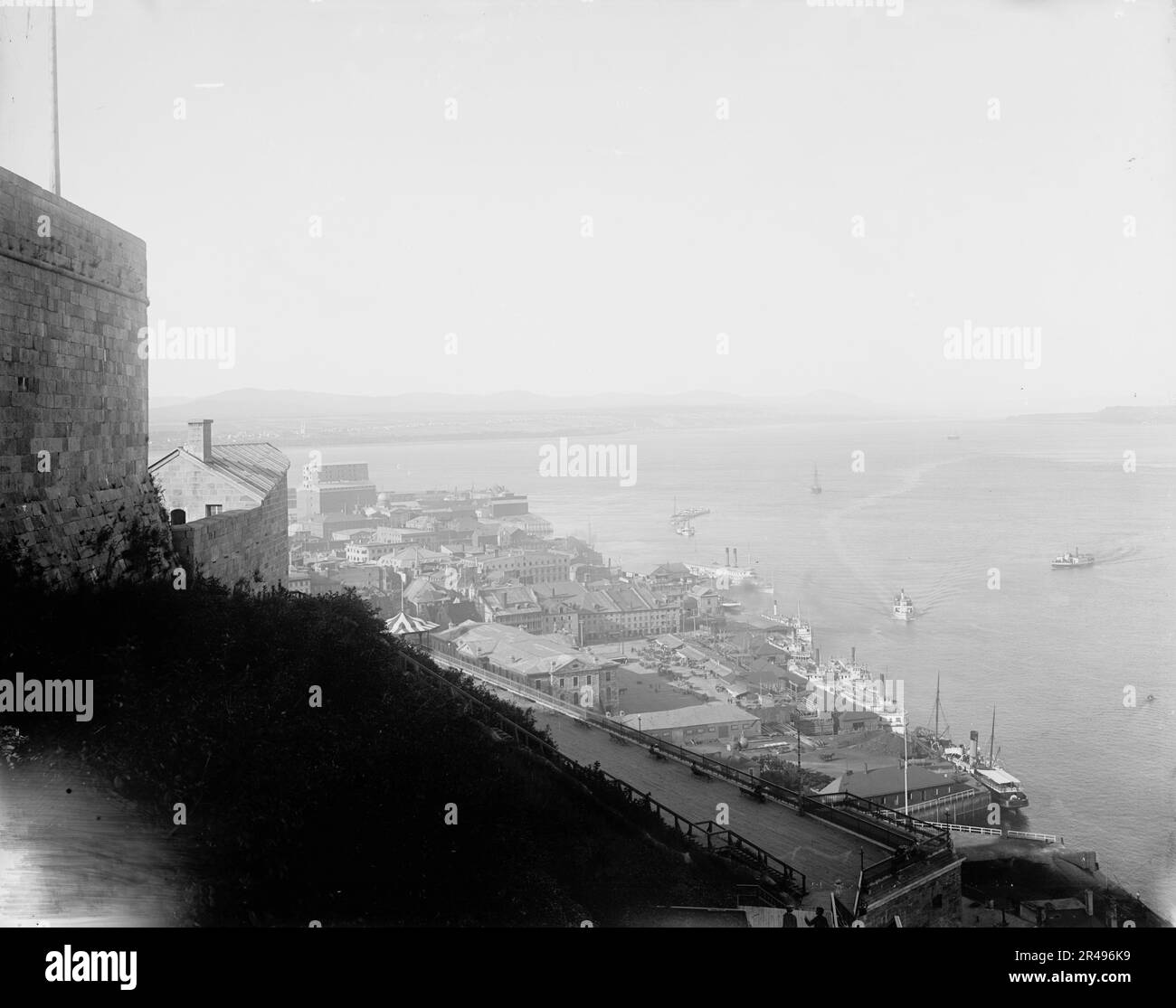 Lower town from the Citadel, Quebec, between 1900 and 1906 Stock Photo ...