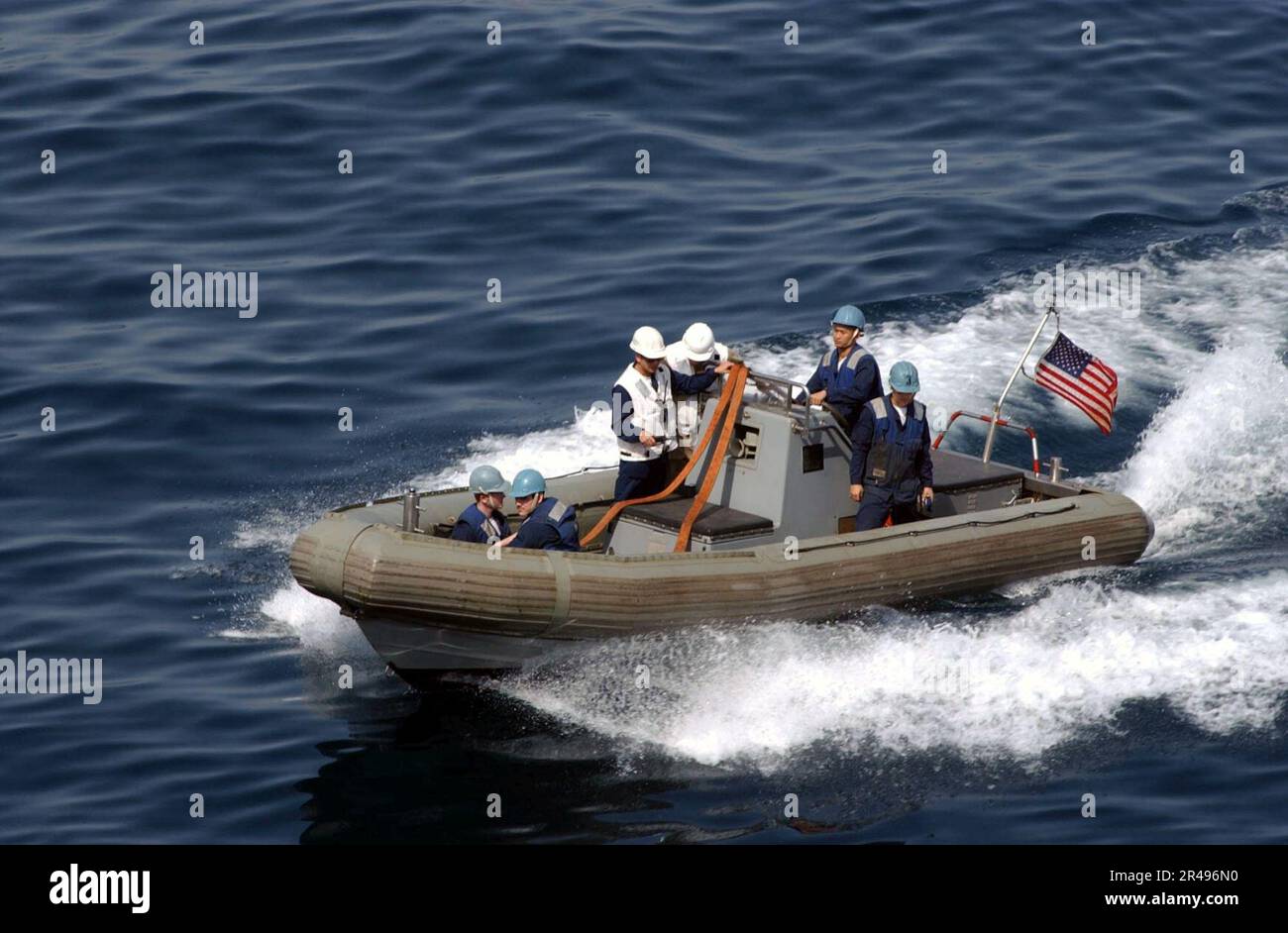 US Navy USS Kitty Hawk's (CV 63) Deck Department runs tests on a Ridged ...