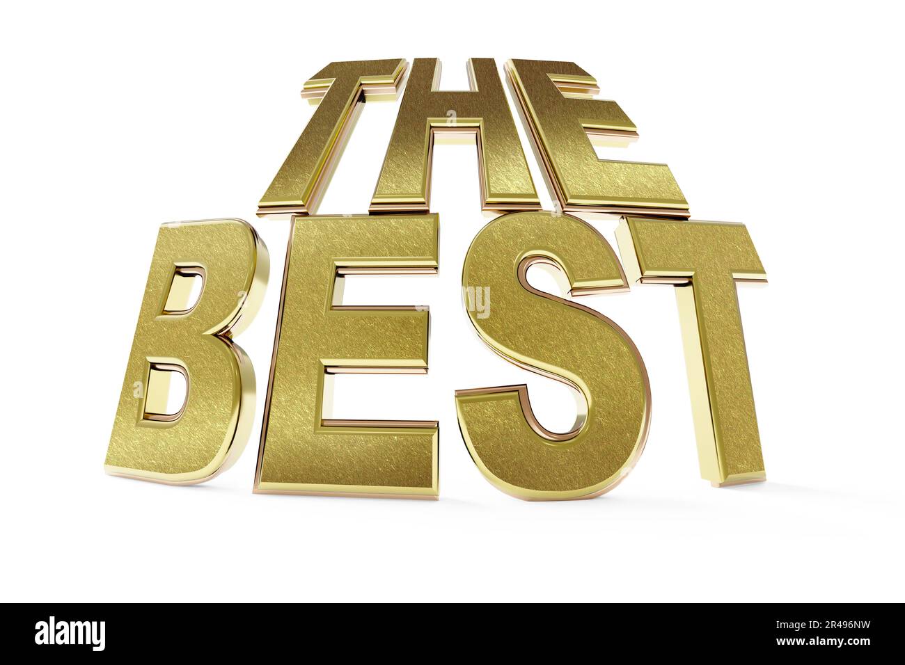 Word the best written in gold in a 3d render isolated on white ...