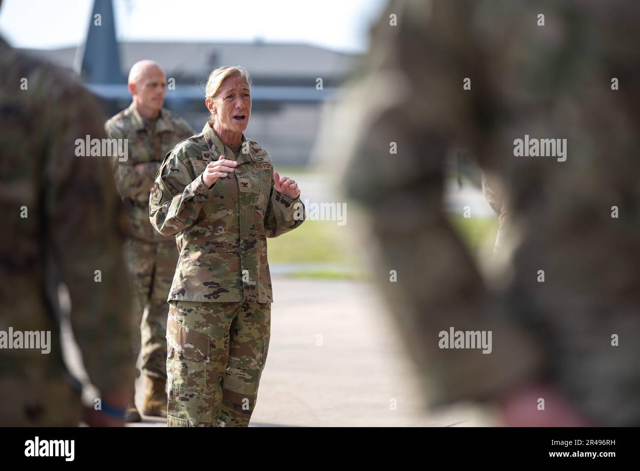 Col. Allison Black, 1st Special Operations Wing Commander, speaks to ...