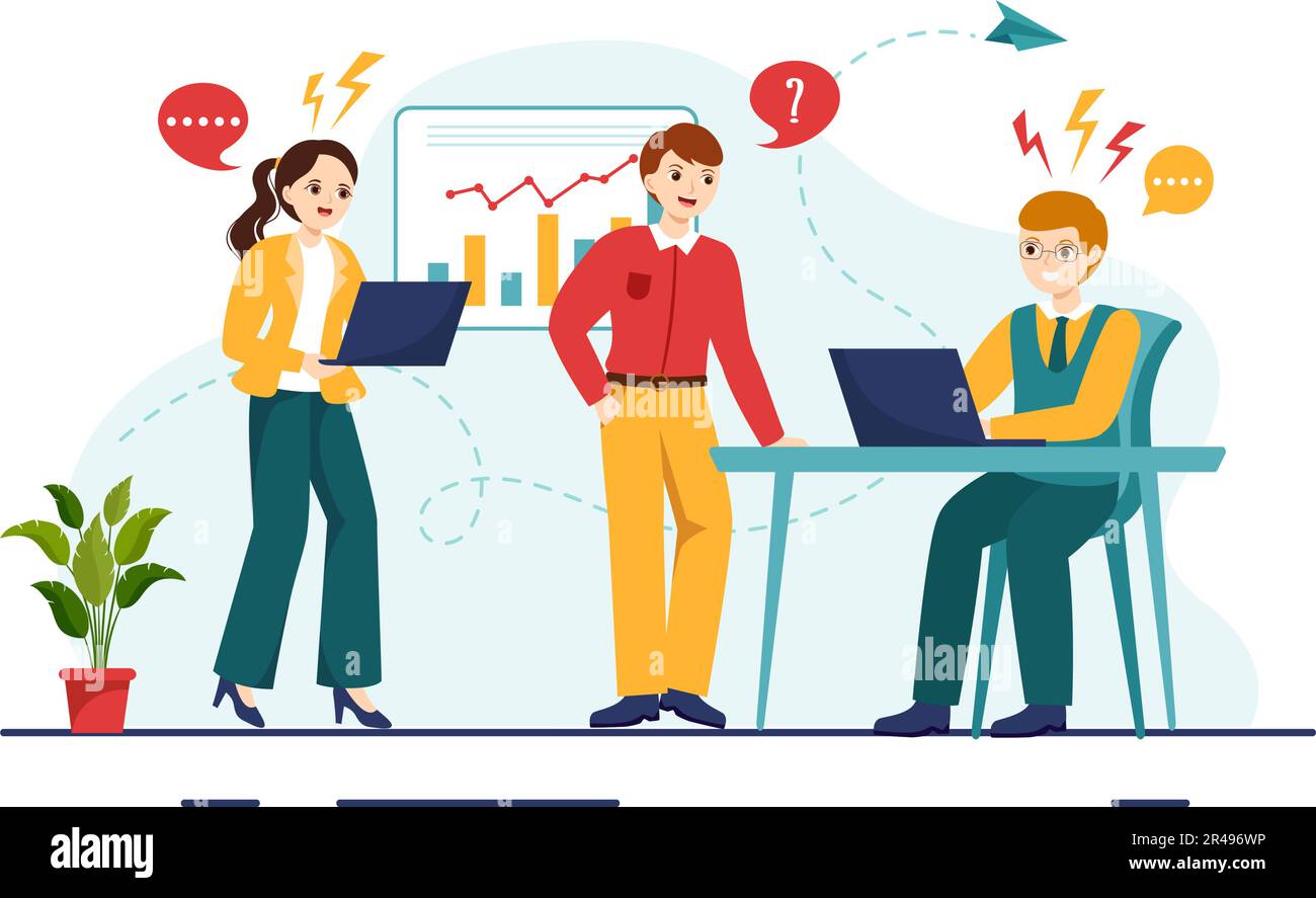 Conflict Resolution and Management Vector Illustration with Two Society ...