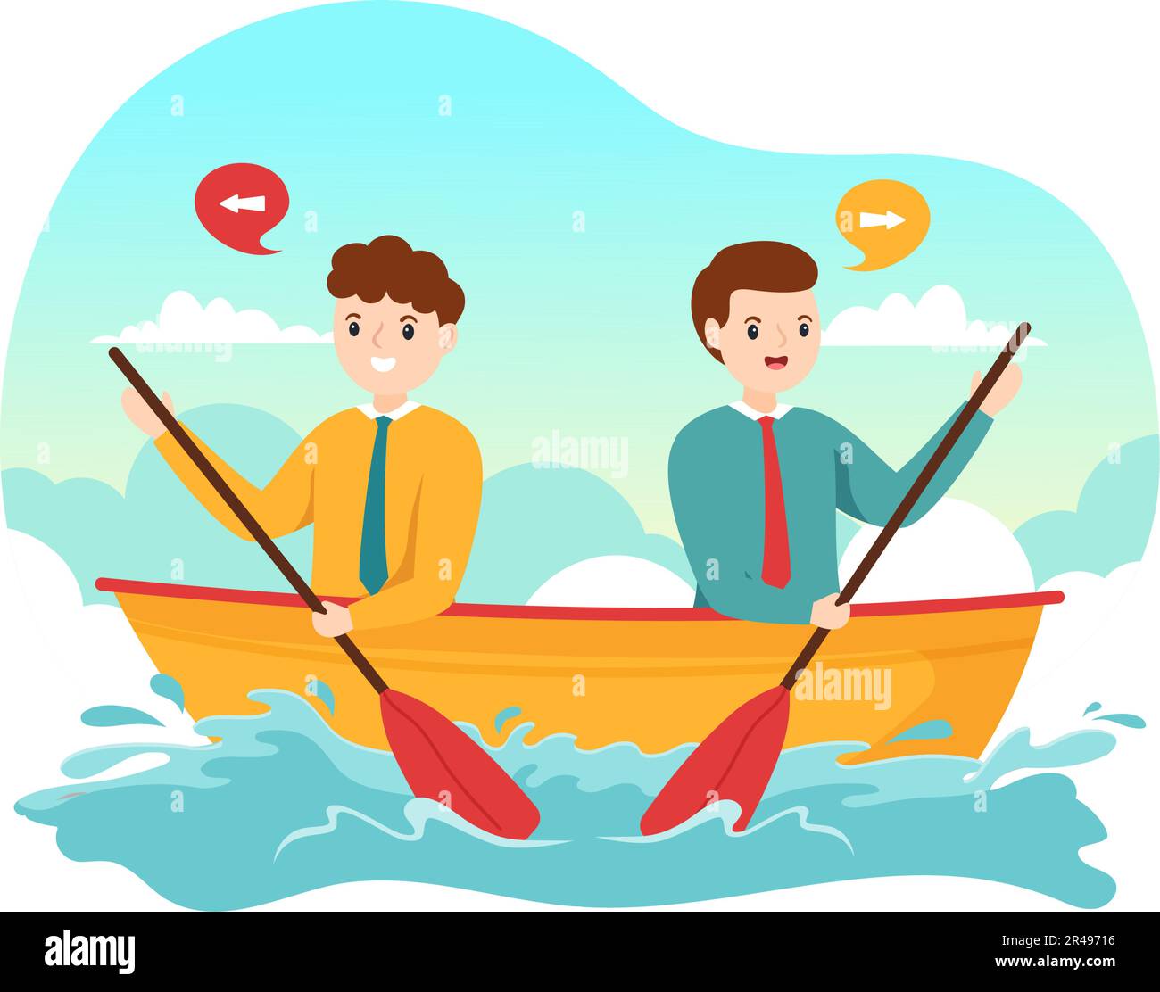 Conflict Resolution and Management Vector Illustration with Two Society ...