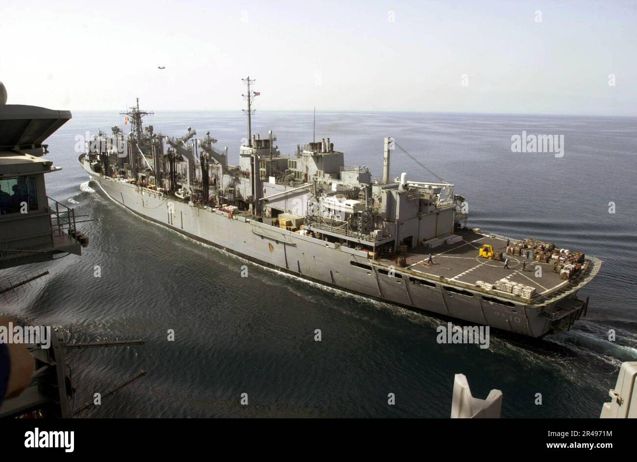 US Navy USS Nimitz (CVN 68) approaches the fast combat support ship USS ...