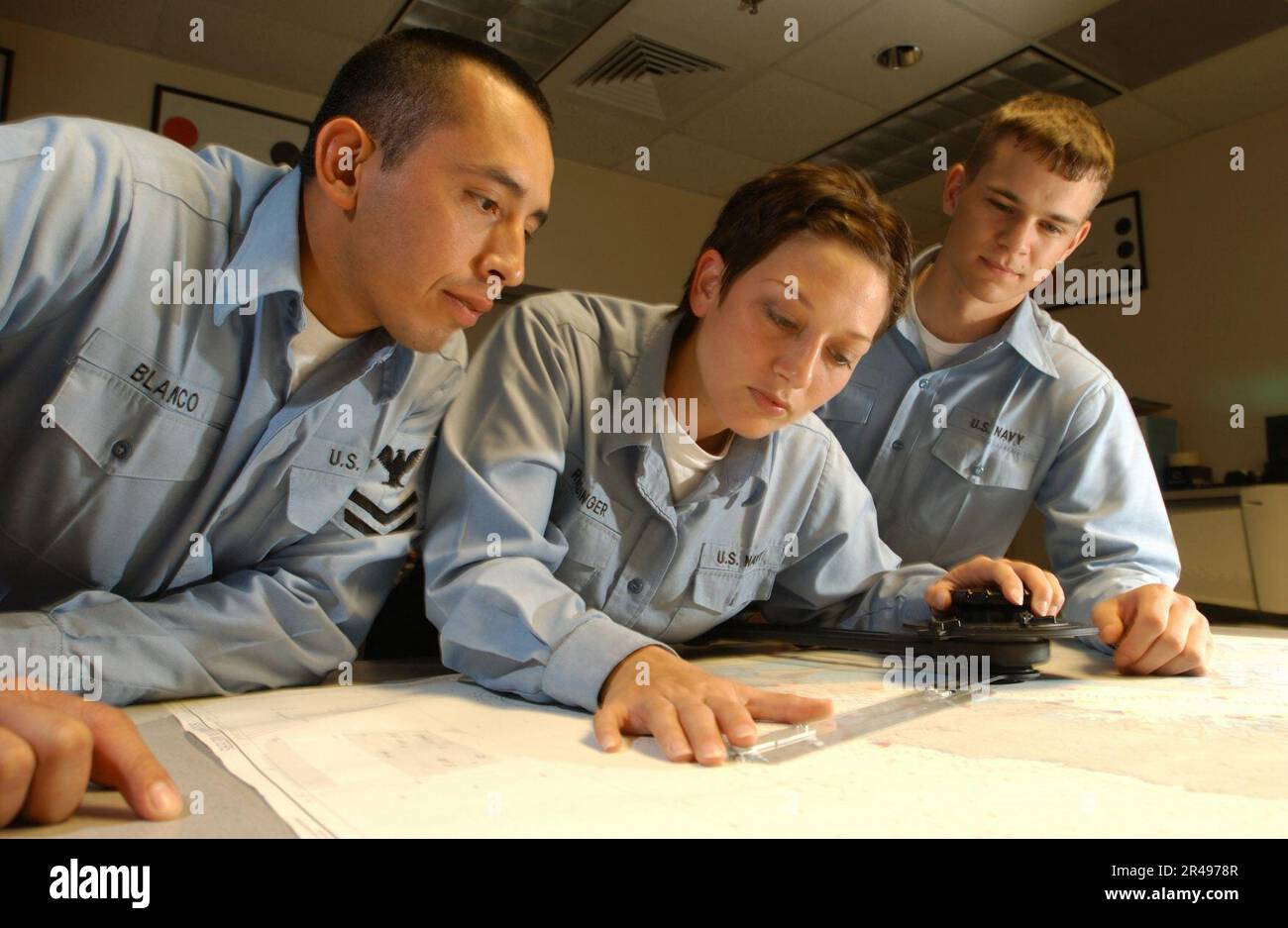 US Navy students at the Mine Warfare Training Center Class Stock Photo ...