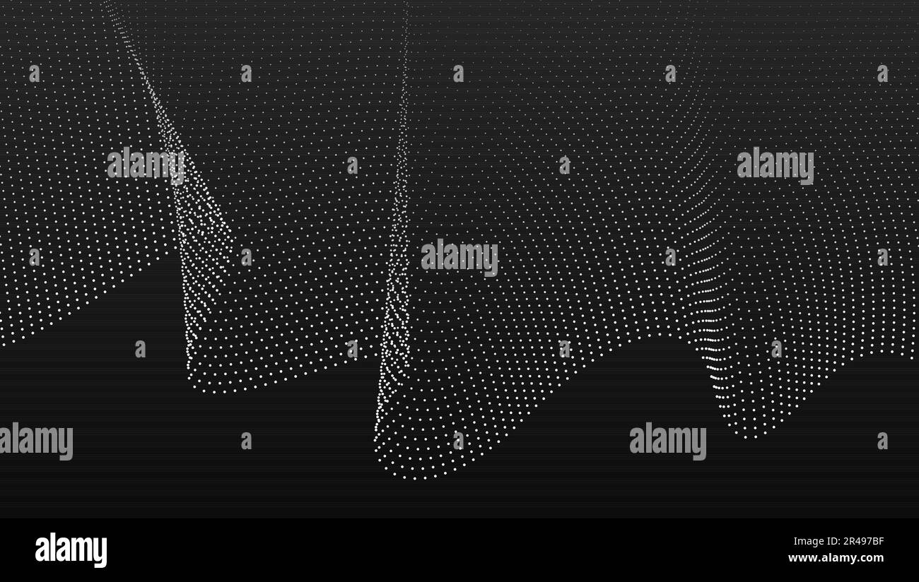 Blended dotted abstract pattern. White dots on black background Stock ...