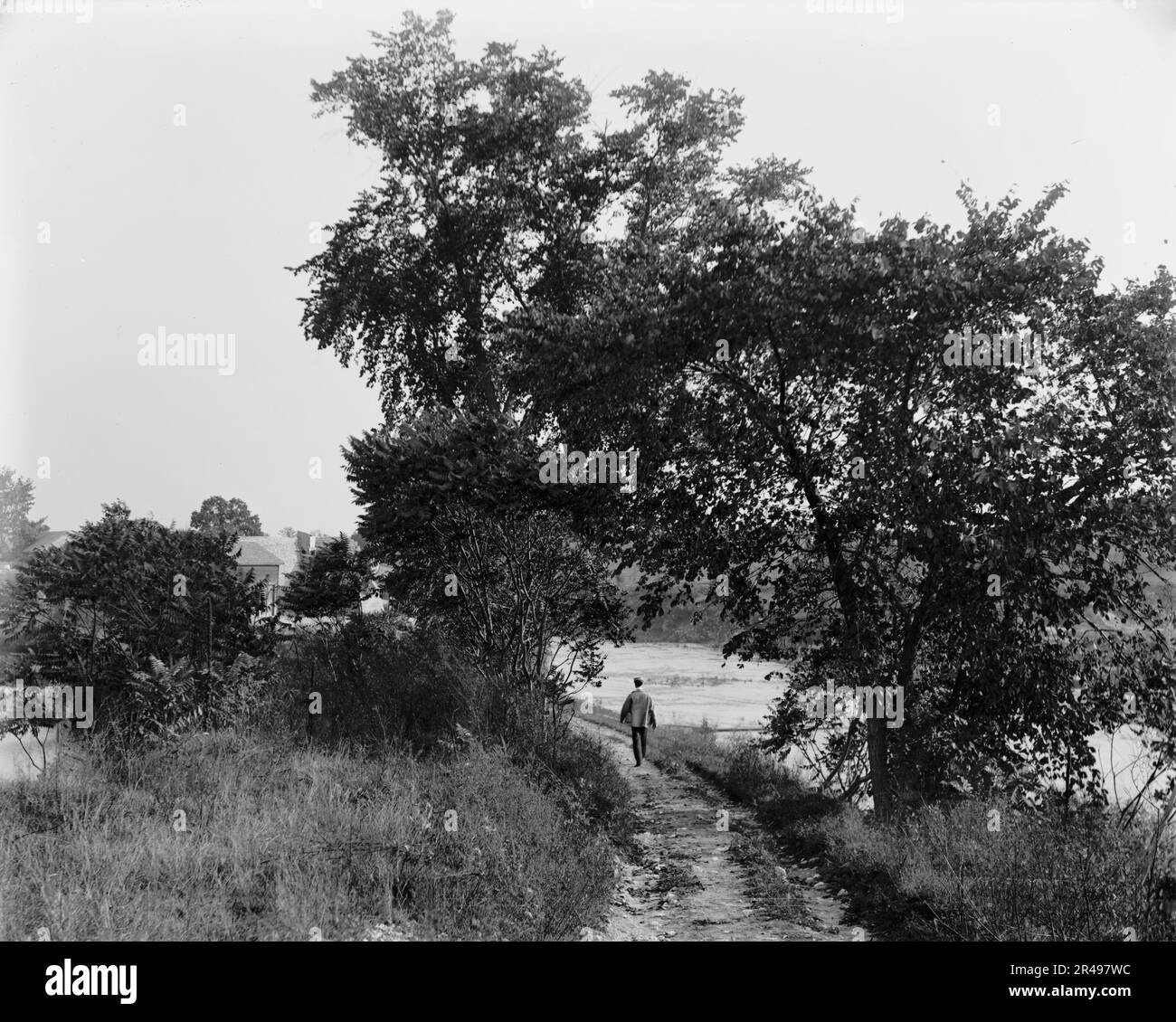 Riverside water feature Black and White Stock Photos & Images - Alamy