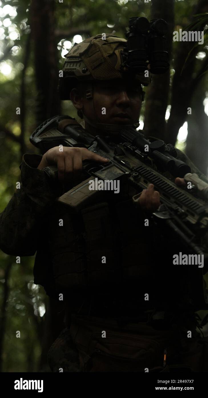 U.S. Marine Corps Cpl. Mason Duenas, a rifleman with 1st Battalion, 7th ...