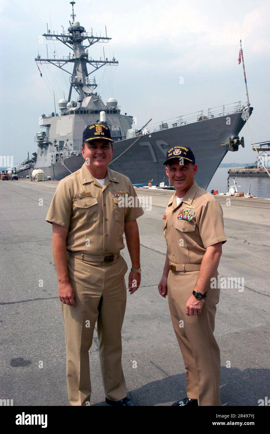 US Navy Cmdr. Mike Gilday is relieved by Cmdr. Randy Hill marking the ...
