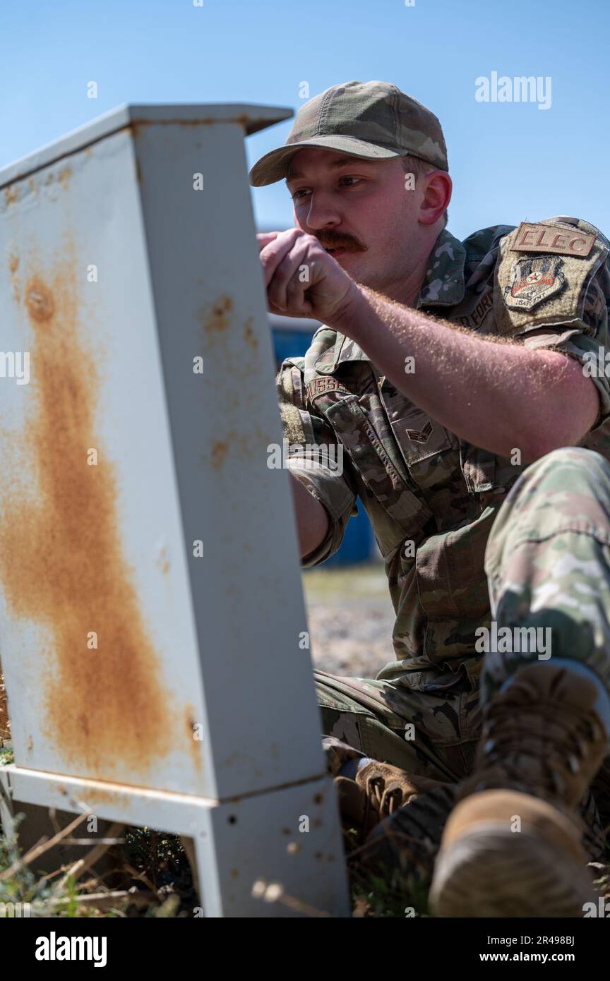 U.S. Air Force Senior Airman David Russell, a 386th Expeditionary Civil ...
