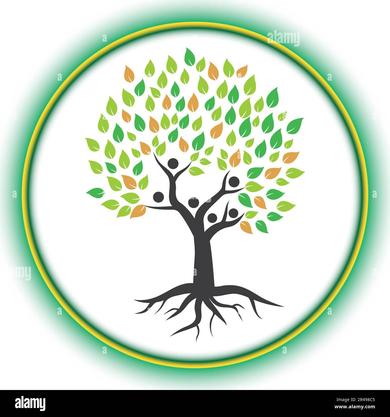 Family tree logo. Abstract family tree icon. Green tree logo. Stock ...