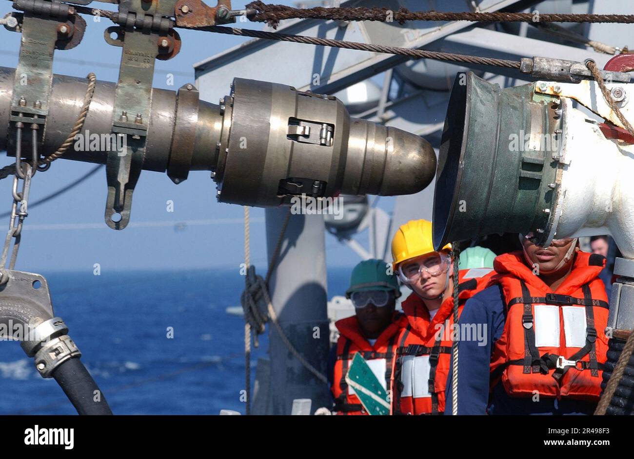 US Navy Deck Department personnel assigned to the guided missile ...