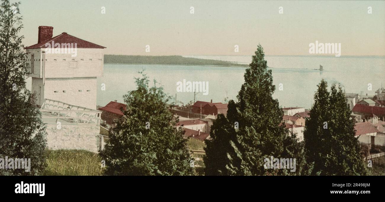 Old Block House, Fort Mackinac, Michigan, ca 1900 Stock Photo - Alamy