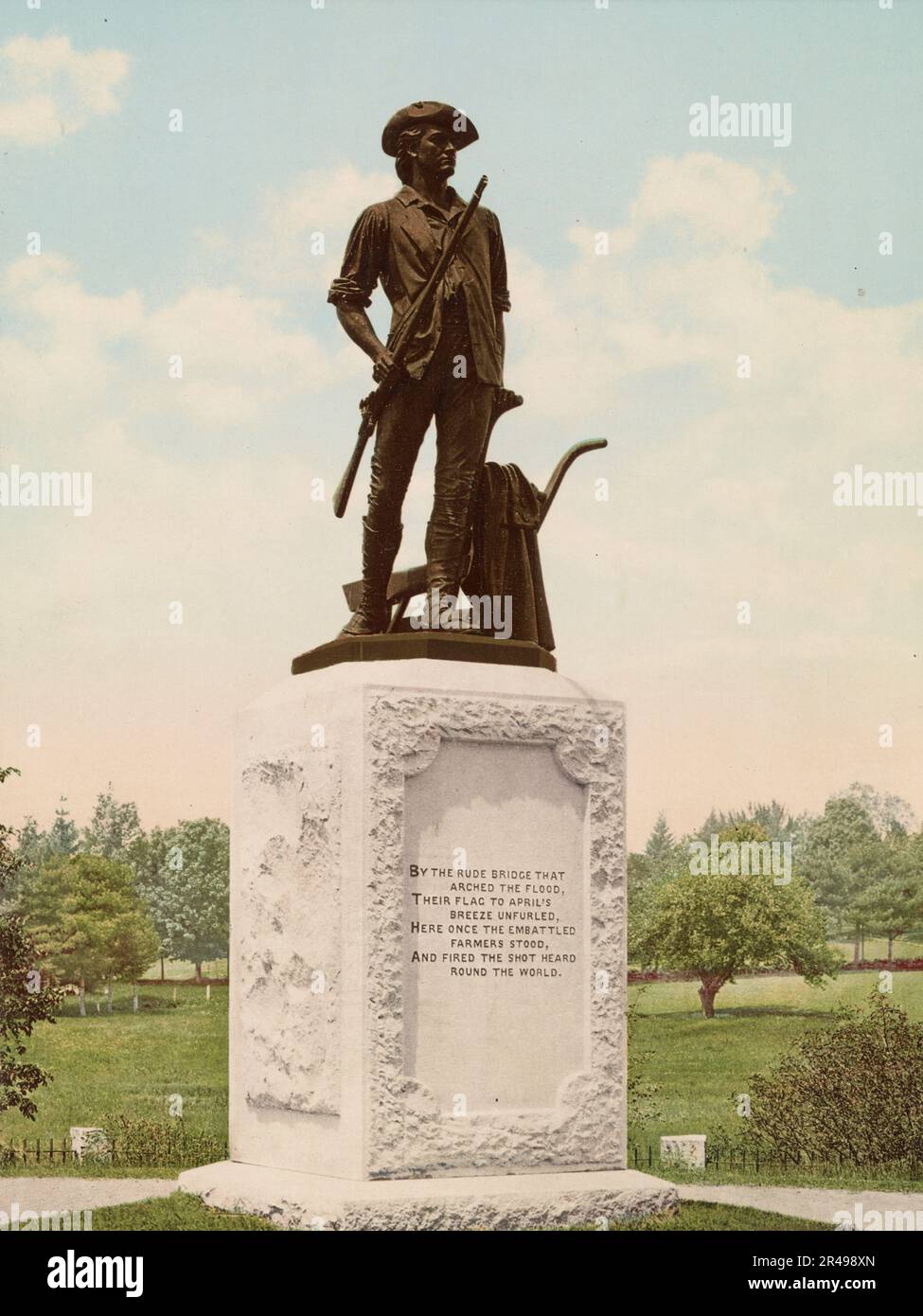 The Minute Man, Concord, c1900. Inscription on statue's base: By the ...