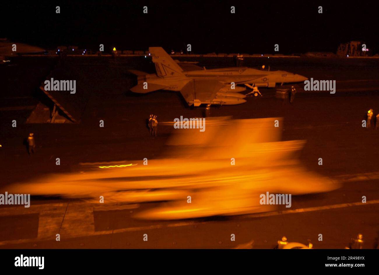 US Navy An F-A-18F Super Hornet prepares to take off from one of four ...