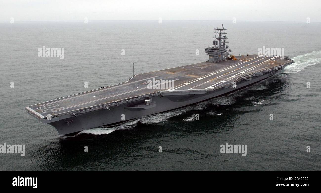 US Navy Sailors aboard the Precommissioning Unit (PCU) Ronald Reagan ...