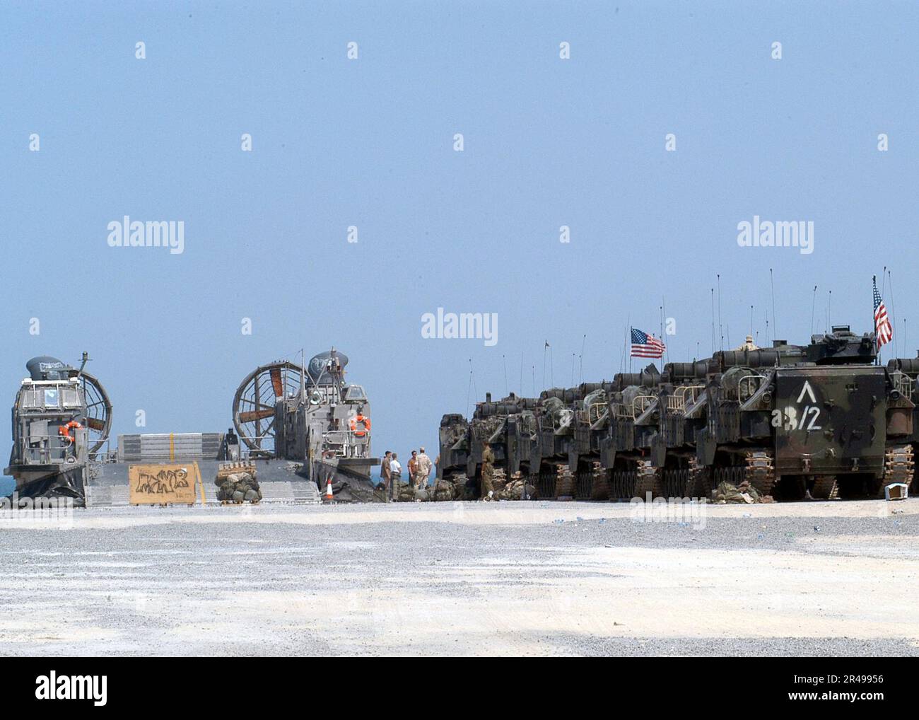 US Navy The Marine's of the 2nd Marine Expeditionary Brigade line up ...