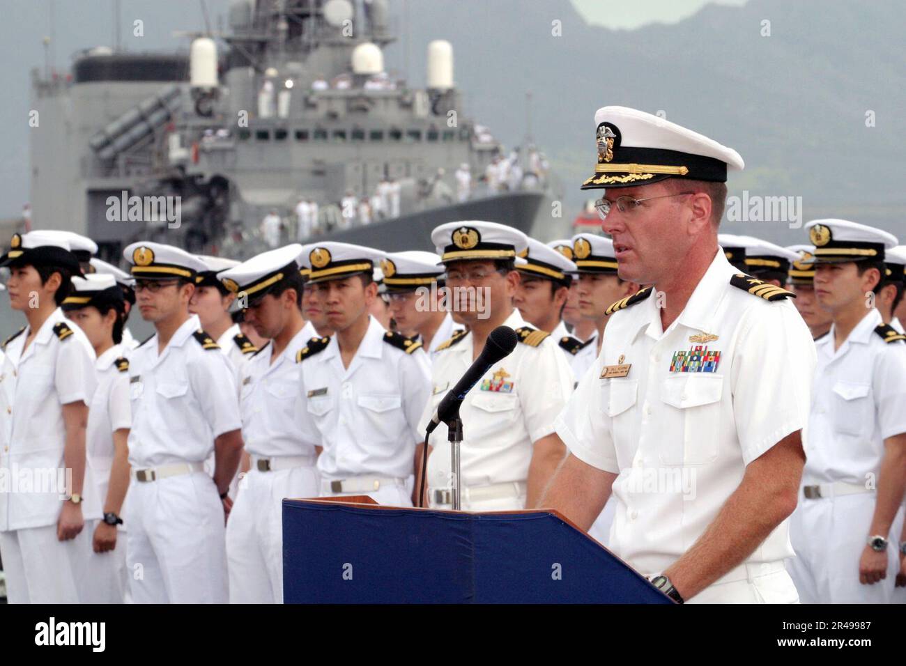 US Navy Commanding Officer of the guided missile destroyer USS Russell ...