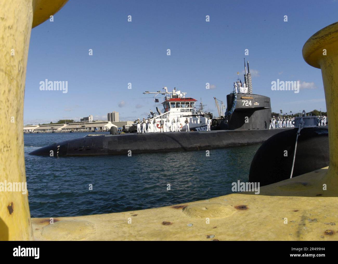 US Navy Attack submarine USS Louisville (SSN 724) returns to Pearl ...