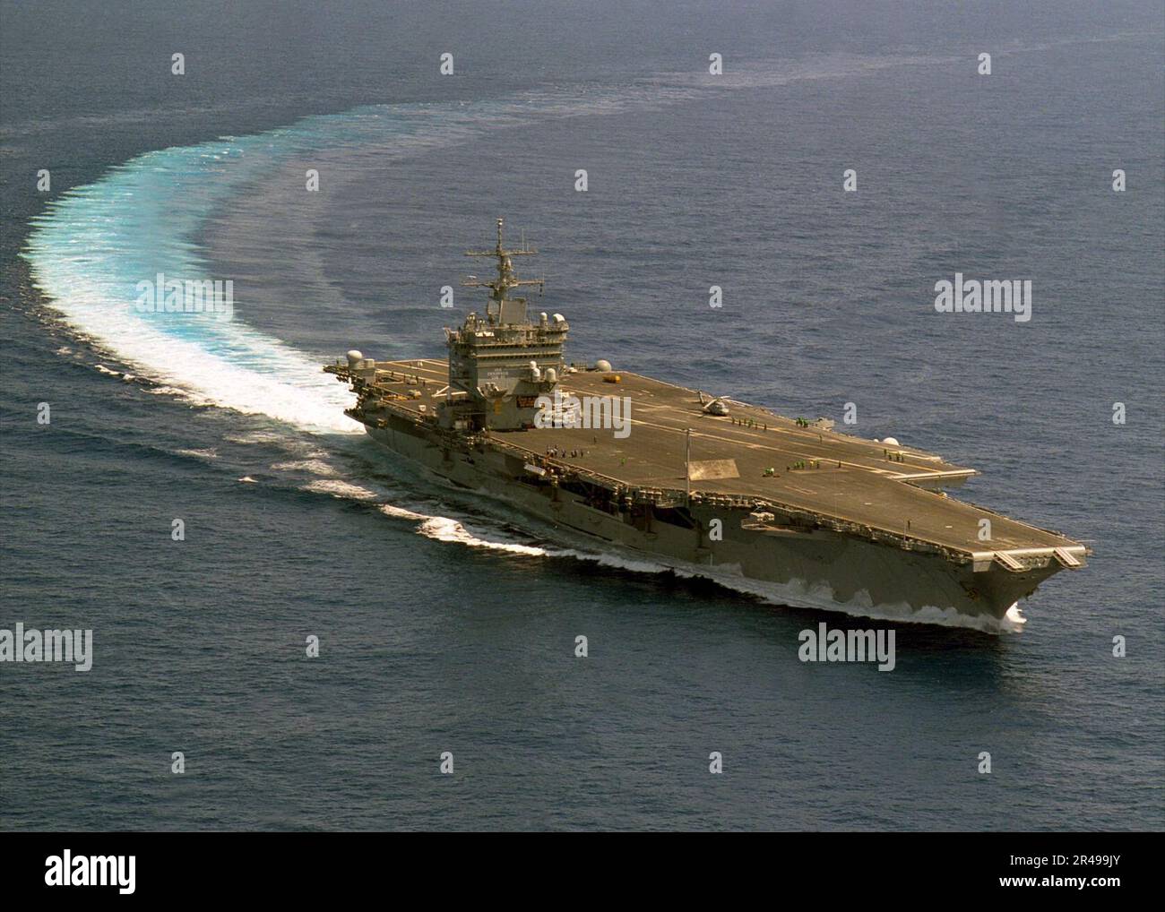 US Navy The USS Enterprise (CVN 65) conducts a port turn after an emergency break away drill ...