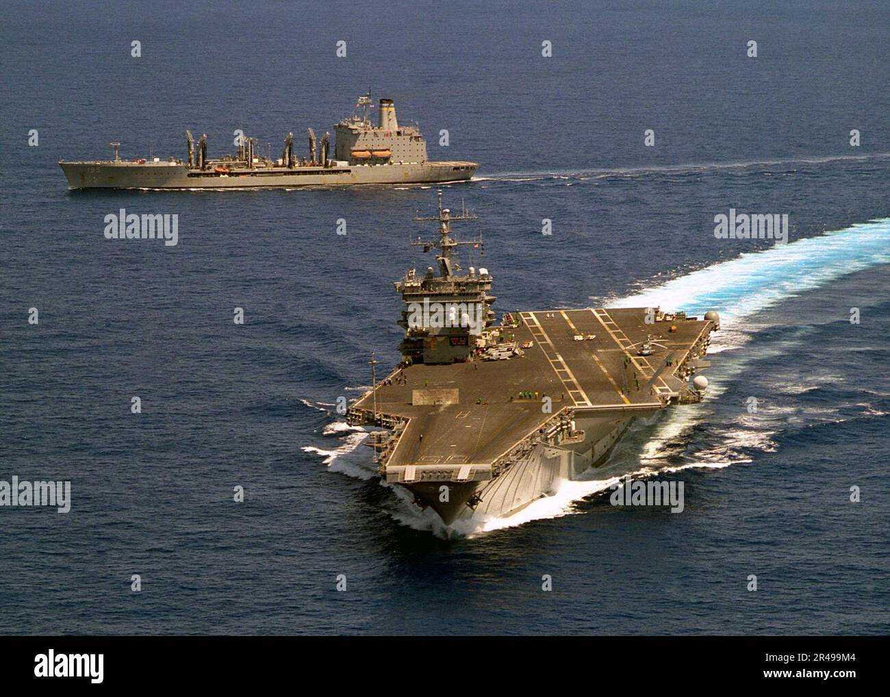US Navy The USS Enterprise (CVN 65) pulls away from the Military Sealift Command Fast Combat ...