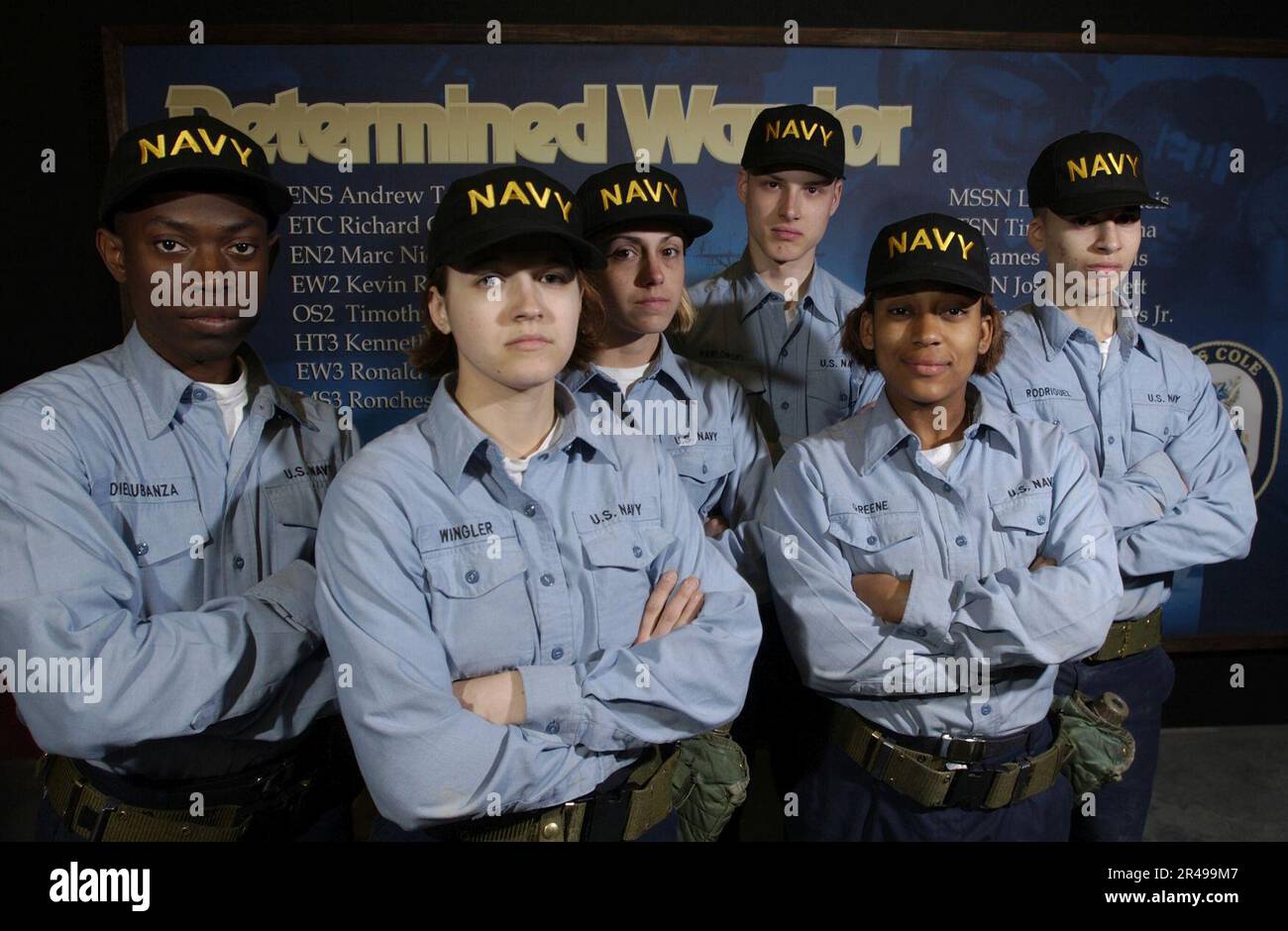 US Navy The Navy's newest Sailors pose before a mural dedicated to USS ...