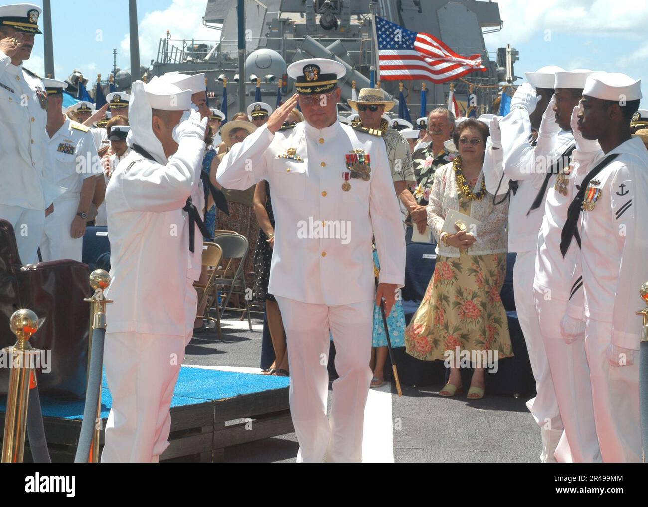 US Navy USS Reuben James (FFG 57) holds a Change of Command Ceremony ...