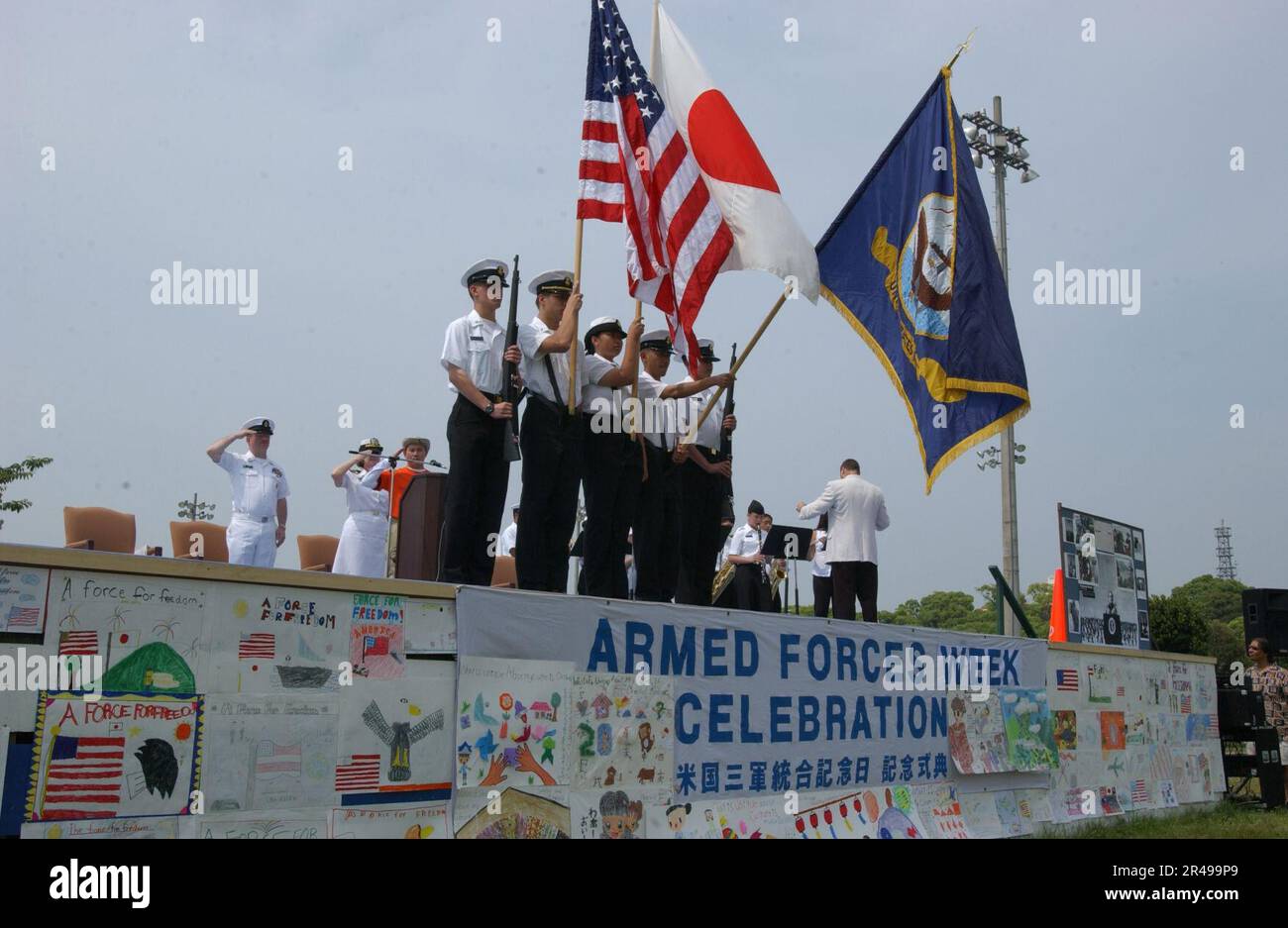 US Navy The Color Guard from E.J. King High School Junior Reserve ...