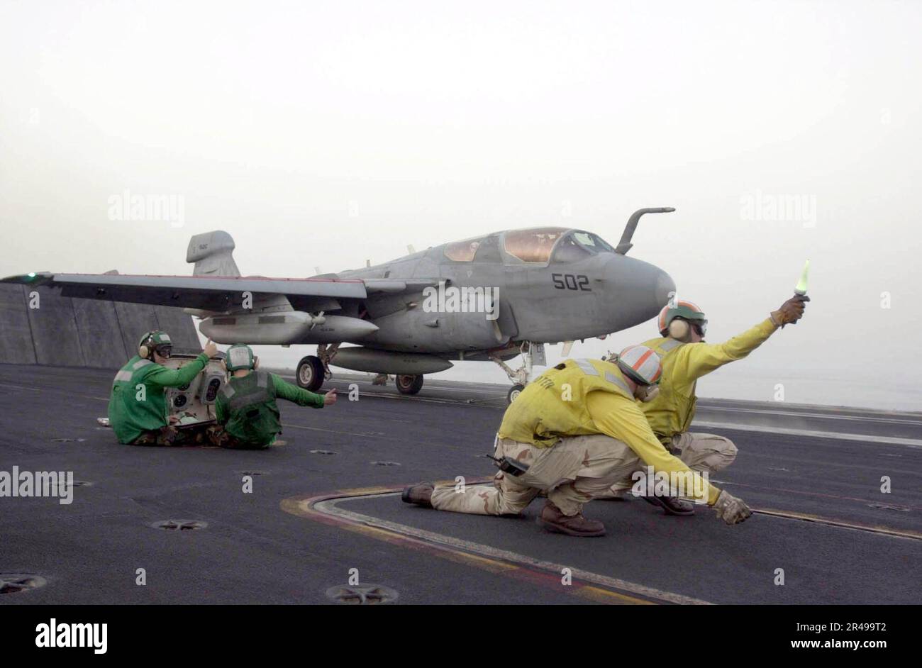 US Navy An EA-6B Prowler prepares to launch from one of four steam powered catapults during ...