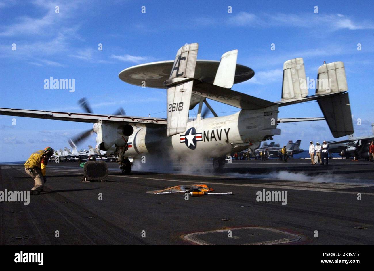US Navy An E-2C Hawkeye assigned to the Seahawks of Carrier Airborne ...
