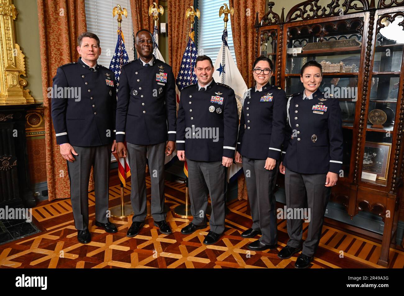 Space Force Brig. Gen. Jacob Middleton, second from left, poses with ...
