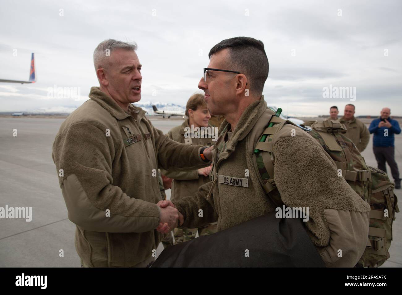Maj. Gen. Michael Turley (left), adjutant general; Command Sgt. Maj ...