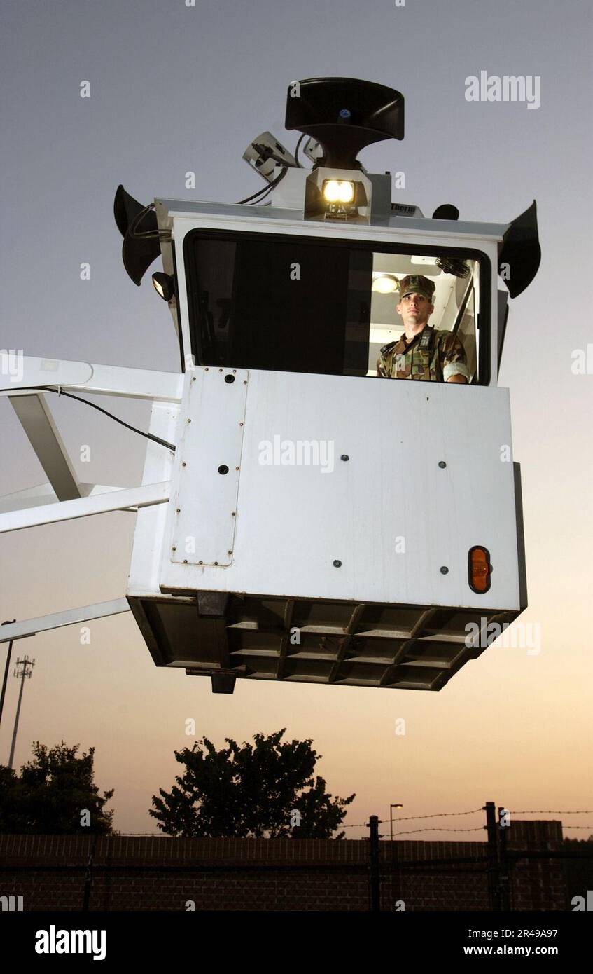 US Navy Mobile watch towers are utilized aboard Naval Submarine Base ...