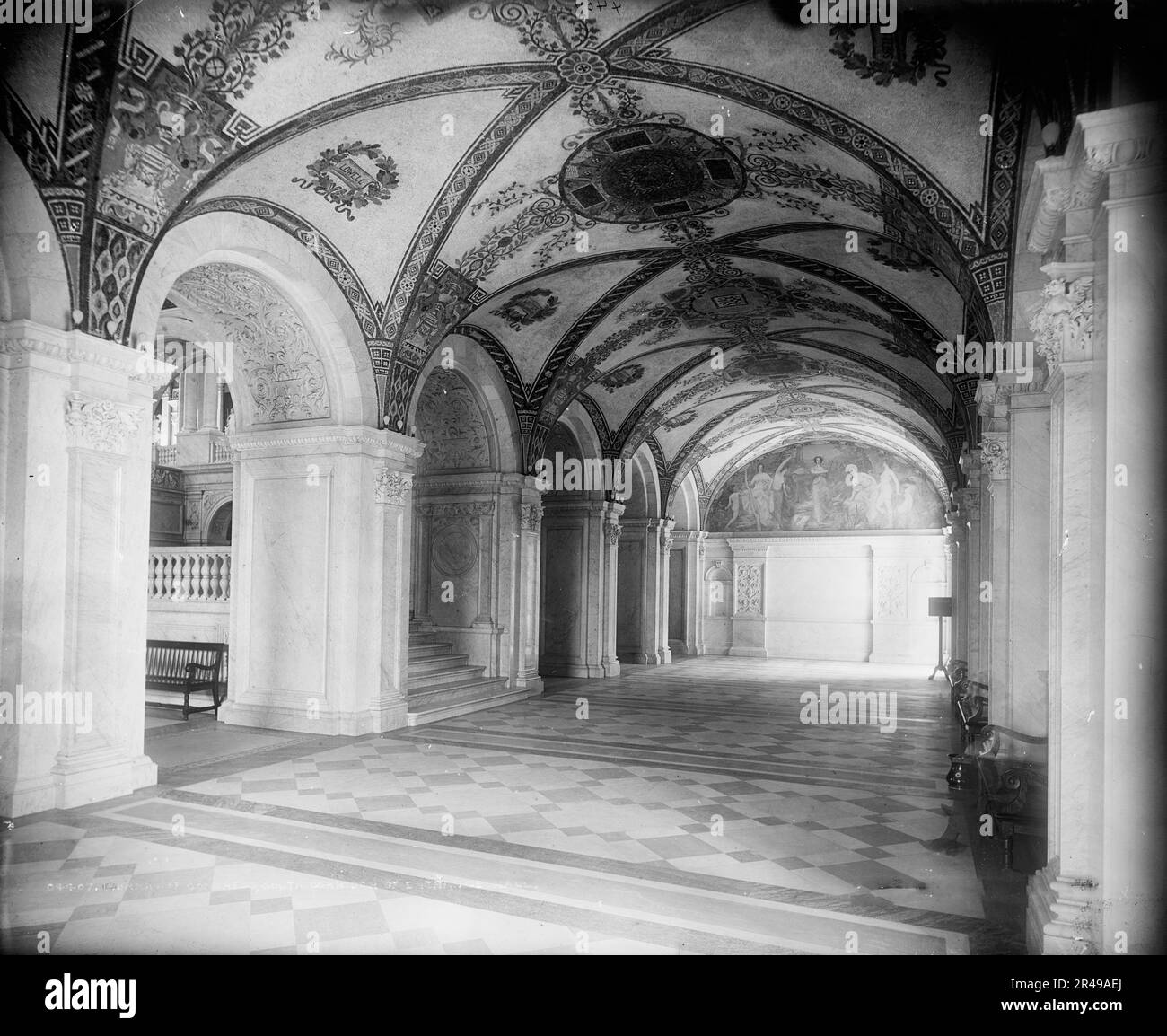 Library of Congress, south corridor of entrance hall, between 1889 and ...