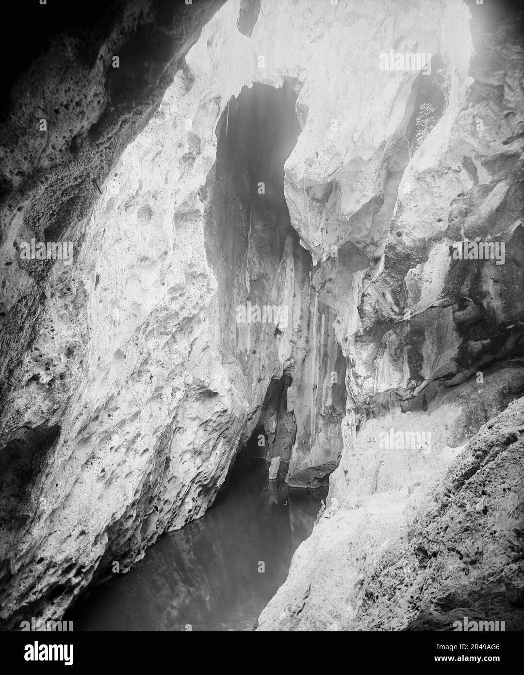 Inside cave landscape in Black and White Stock Photos & Images - Alamy