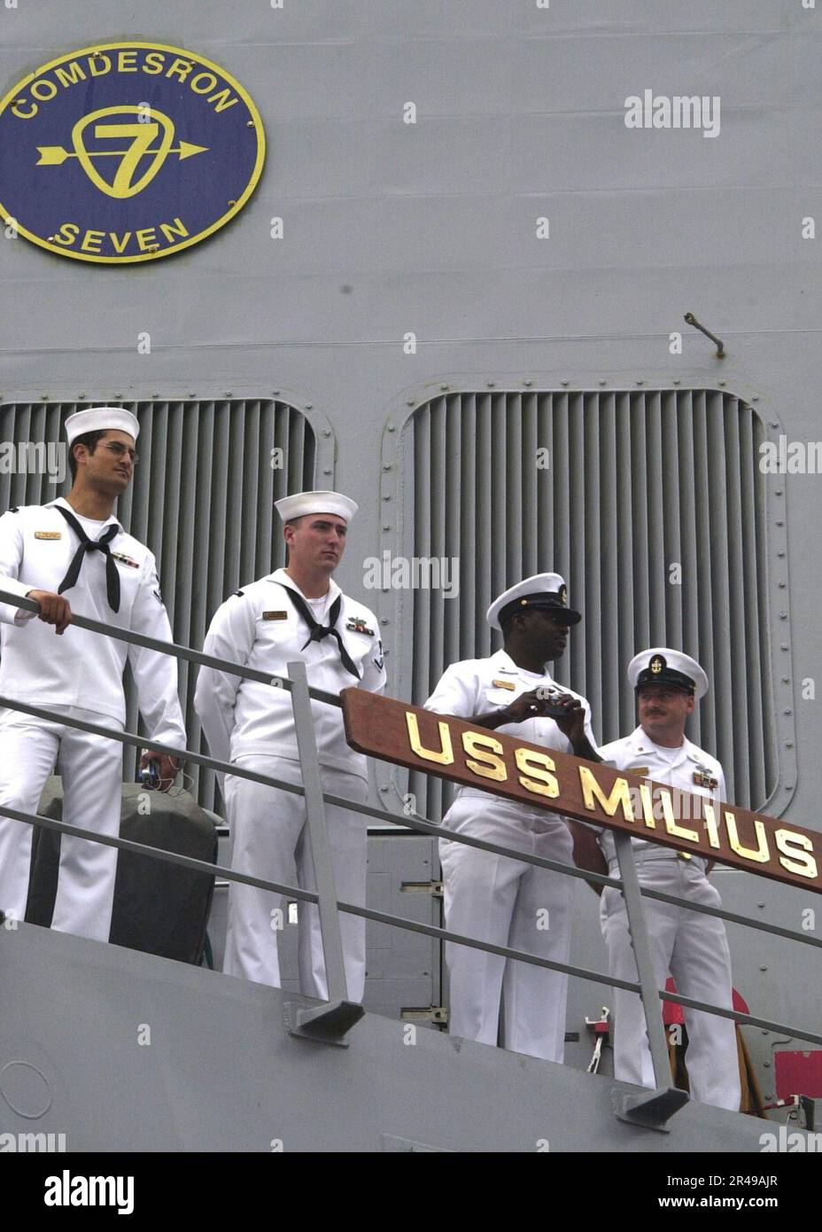 US Navy Sailors aboard the guided missile destroyer USS Milius (DDG 69 ...